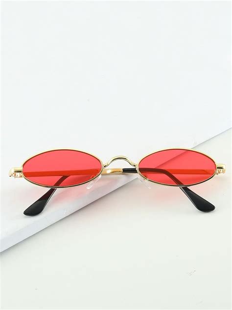 Metal Frame Tinted Lens Oval Sunglasses Shein Usa Óculos Óculos De