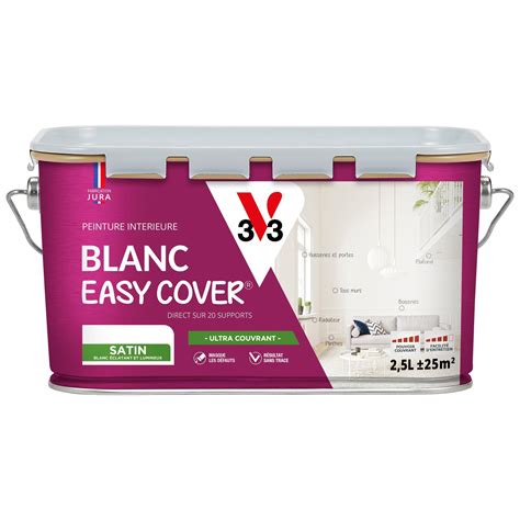 Peinture Mur Et Plafond Blanc Satin V33 Easy Cover® 25l Leroy Merlin