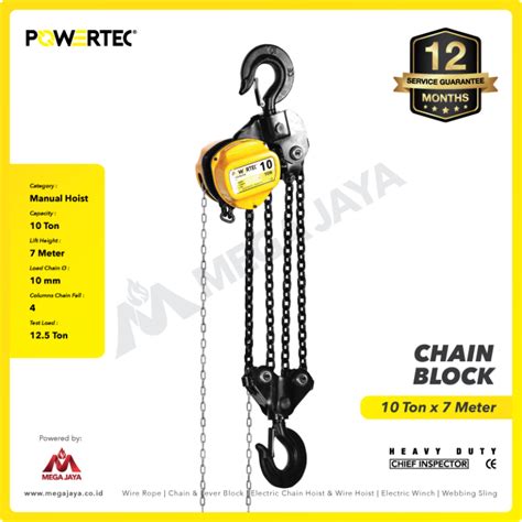 Dapatkan Produk Chain Block Powertec 10 Ton X 7 Meter 10Milimeter Harga Terjangkau