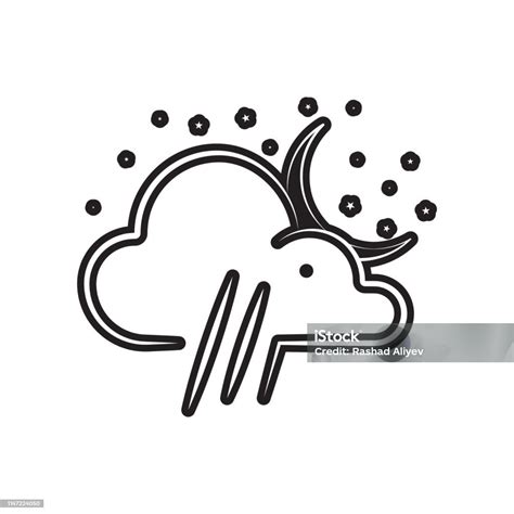 야간 기호 아이콘입니다 모바일 개념 및 웹 응용 프로그램 아이콘에 대 한 날씨의 요소입니다 웹 사이트 디자인 및 개발 앱 개발을 위한 개요 얇은 라인 아이콘 로고에 대한