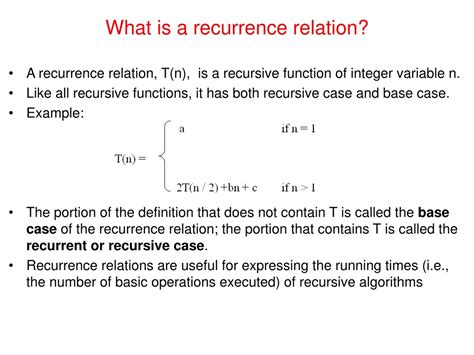 Ppt Recursive Algorithms Analysis Recurrence Relations And Solving