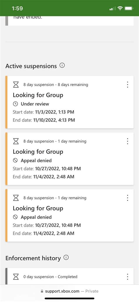 Xbox Enforcement Keeps Suspending Me For Old Group Post Rxboxsupport