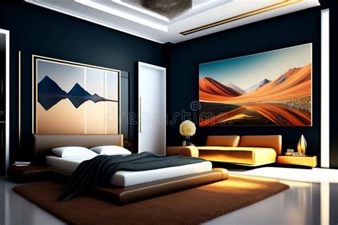 Interior Of Modern Living Room With Sofa Generative Ai Stock