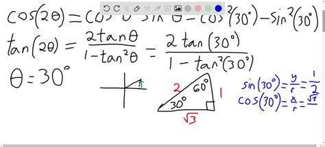 SOLVED In 3 8 For Each Value Of Theta Use Double Angle Formulas To Find A Sin 2 Theta B