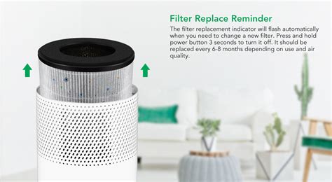 Acekool Air Purifier D02 H13 Hepa Filter Smart Mode Air Purifier