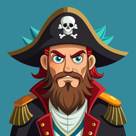 Una caricatura de un pirata con un cráneo y un sombrero de pirata