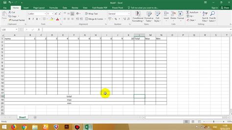 Cara Membuat Tabel Di Ms Excel Atau Di Spreadsheet Youtube