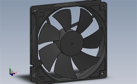 120×120×25mmdc轴流风机╱dc轴流风扇 Tx12025h48 Solidworks 2018模型图纸下载 懒石网