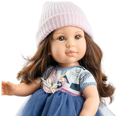 Paola Reina fullbody pop met bruin lang haar en kleding 42 cm – Selintoys