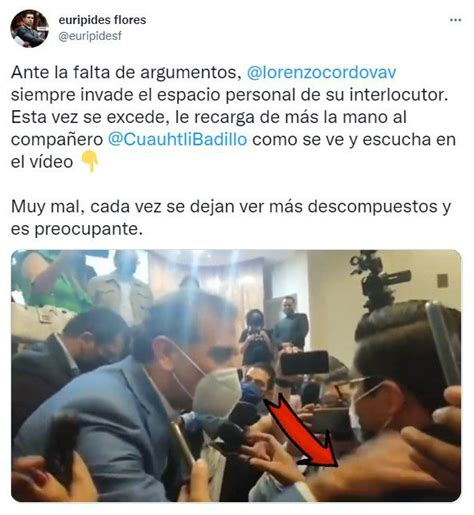 모레나는 로렌조 코르도바 Lorenzo Córdova 가 공격적인 태도에 대해 비판했다 그들은 스스로 더 분해 된 것을