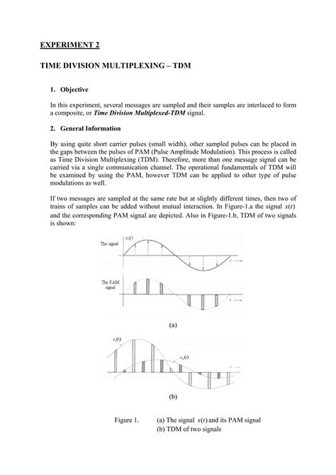 Experiment 2 Time Division Multiplexing Tdm