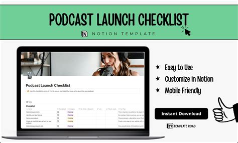 Notion Podcast Launch Checklist Template Template Road