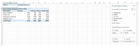 ตาราง Pivot ของ Excel พนท