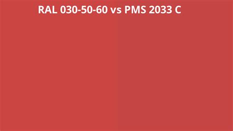 Ral 030 50 60 Vs Pms 2033 C Ral Colour Chart Uk