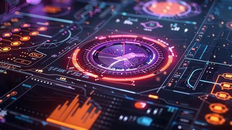 Futuristic Interface Displaying Complex Data Analysis And Processing