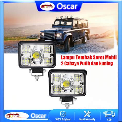 Jual Lampu Tembak Sorot Mobil Cahaya Putih Dan Kuning Cree Led Worklight Mata COB Lampu