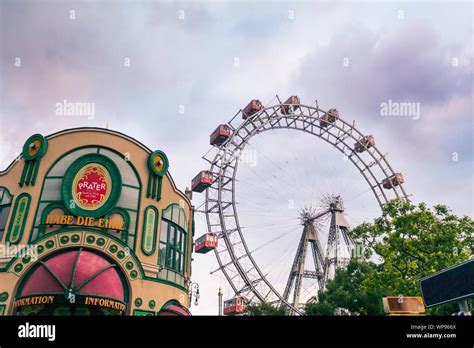 Vienna Prater Amusement Park With Ferris Wheel Vienna Austria Stock