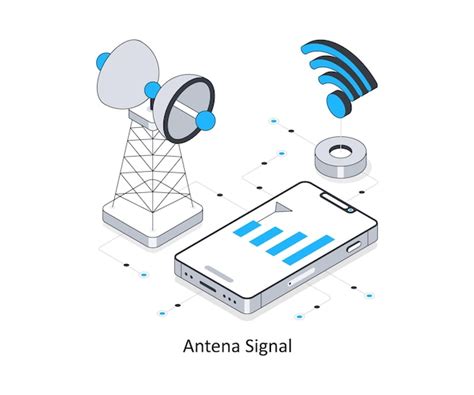 안테나 신호 이소메트릭 스 일러스트레이션 Eps 프리미엄 벡터