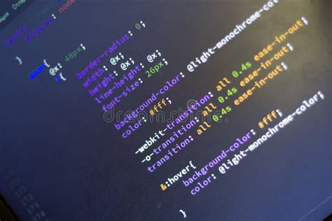 Css Style Code Computer Programming Source Code Abstract Screen Of