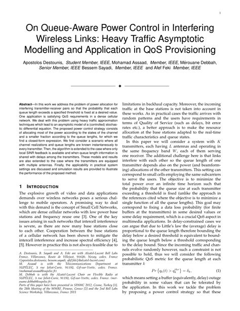 Pdf On Queue Aware Power Control In Interfering Wireless Links Heavy Traffic