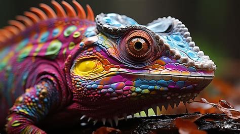 Premium Photo Colorful Lizard Photo Generative Ai