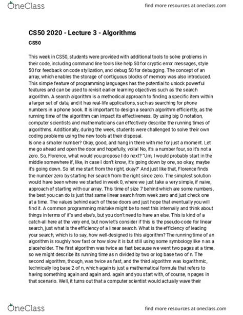 Computer Science Cs50 Lecture Notes Spring 2023 Lecture 3 Search Algorithm Linear Search
