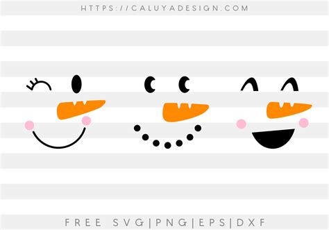 Free Snowman Faces I Svg Png Eps And Dxf By Caluya Design