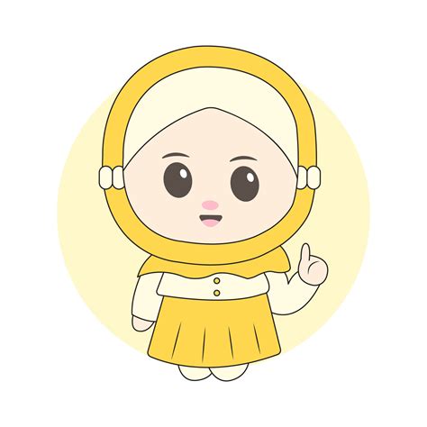 Muslimah Chibi Character 25738859 Vector Art At Vecteezy