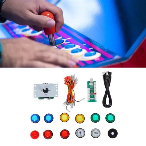 Sunjiac DIY Arcade Joystick Kit Circuit Board Joystick 5P USB PC Joystick Illuminated Buttons