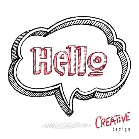 Premium Vector Speech Bubble Lettering Hello