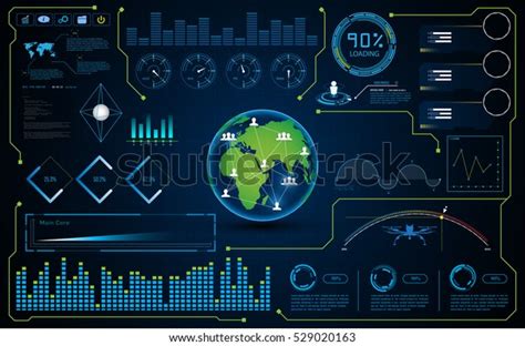 abstract hud ui interface global virtual stock vector royalty free