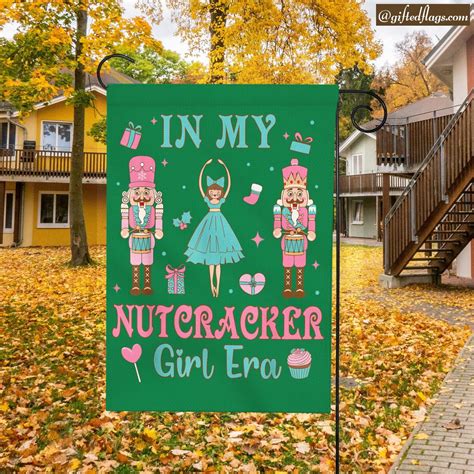 Pink Nutcracker Squad In Nutcracker Era Christmas Garden Flag House