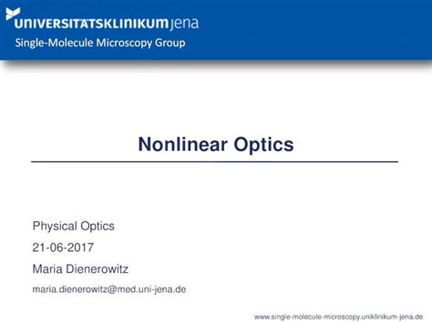 Pdf Nonlinear Optics Uni Jena De · Parametric Vs Non Parametric Parametric Process Non