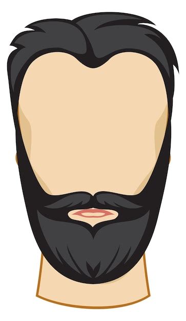 Icône De Couleur De Coupe De Cheveux De Style Barbe Et Moustache