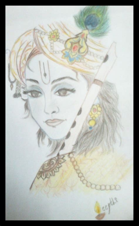 Pencil Sketch Of Shri Krishna Desipainters
