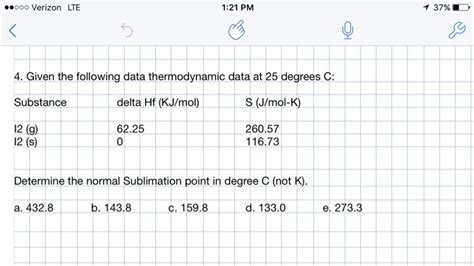 solved given the following data thermodynamic data at 25