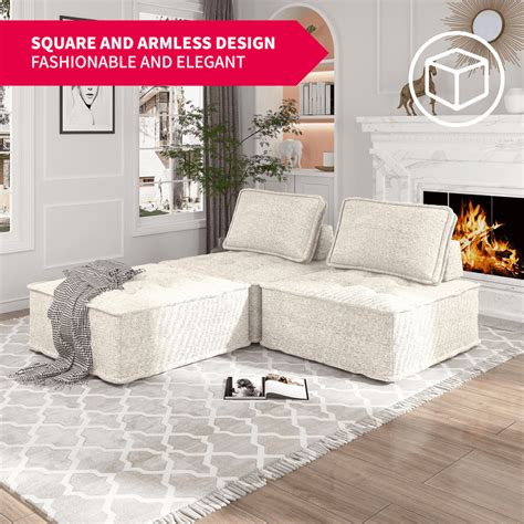 Small Armless Sectional Sofa Baci Living Room