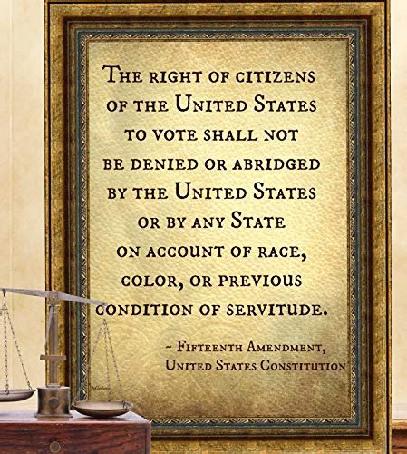 Fifteenth 15th Amendment Poster Constitution Black Lives