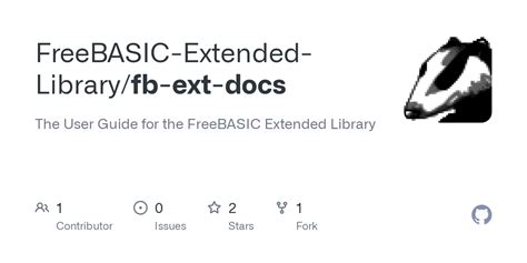GitHub FreeBASIC Extended Library Fb Ext Docs The User Guide For The