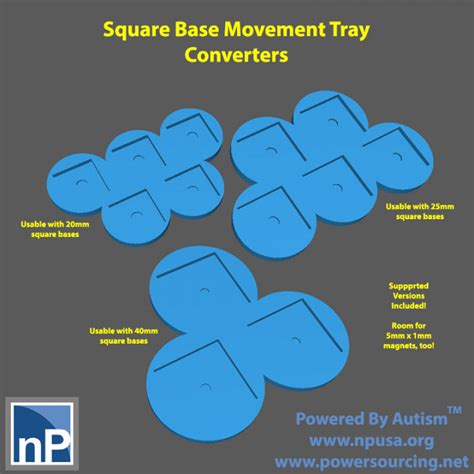 3d Printable Square Base Movement Tray Converters By Nonpareil Institute