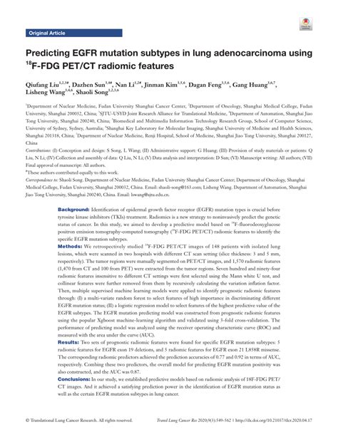 pdf predicting egfr mutation subtypes in lung adenocarcinoma using