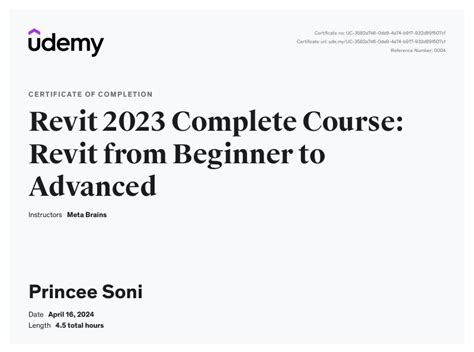 Princee Soni On Linkedin Excited To Announce That Ive Just Completed The Revit Complete Course …