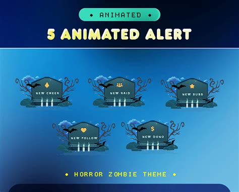 Animated Alert Horor Zombie For Twitch Kick Youtubegothic Etsy