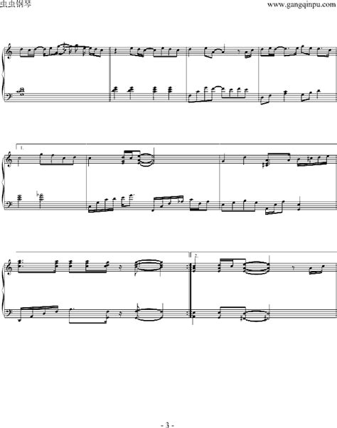 如果没有你——c调简易版 钢琴谱钢琴曲 莫文蔚 歌谱简谱网