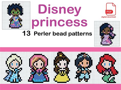 Disney Princess Perler Bead Pattern 13 Patterns Ultimate Collection