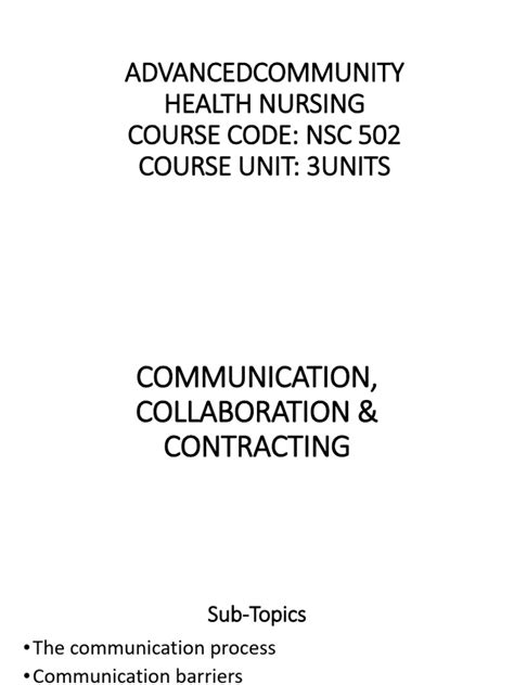 Communication Collaboration And Contracting Pdf Communication