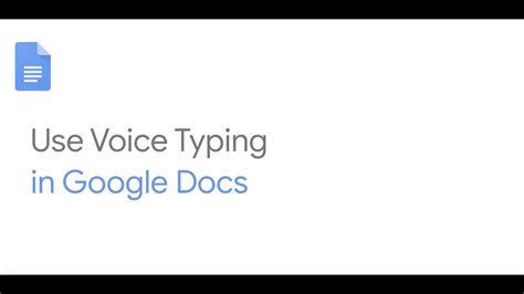Use Voice Typing In Google Docs YouTube