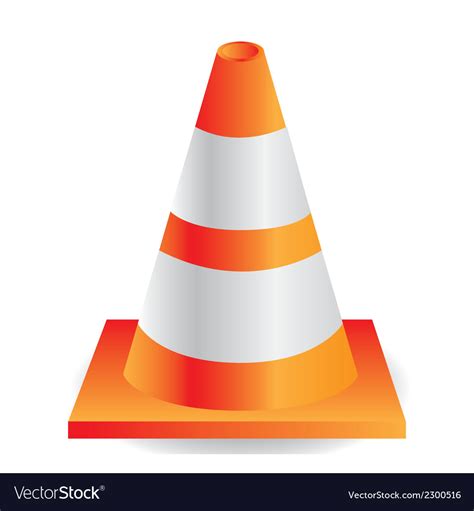 Traffic Cone Orange With White Stripes Royalty Free Vector