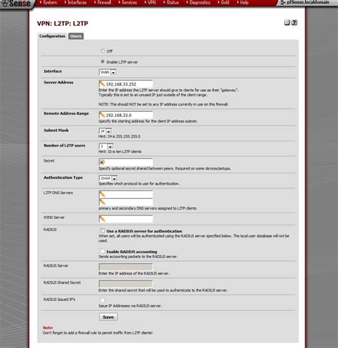 Настройка L TP в pfSense Knasys Dev Блог