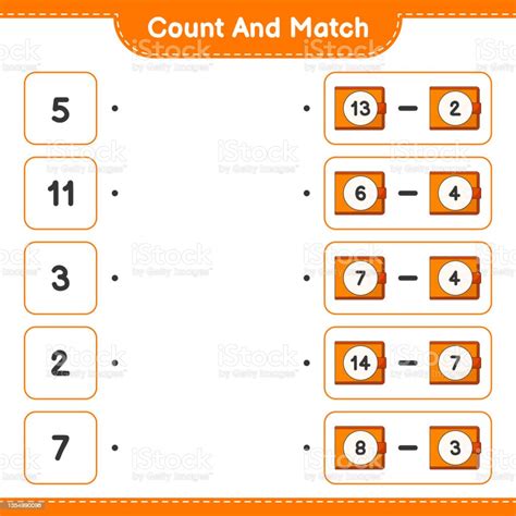 계산 및 일치 지갑의 수를 계산하고 올바른 숫자와 일치합니다 교육 어린이 게임 인쇄 워크 시트 벡터 일러스트레이션 0명에 대한 스톡 벡터 아트 및 기타 이미지 Istock